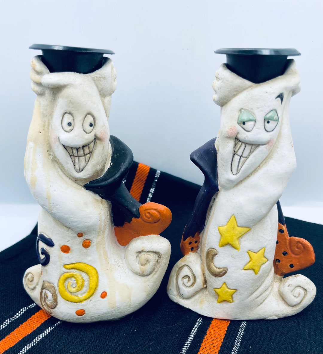 Pair of Ghost Halloween Candle Holders Midwest of Cannon Falls - Etsy