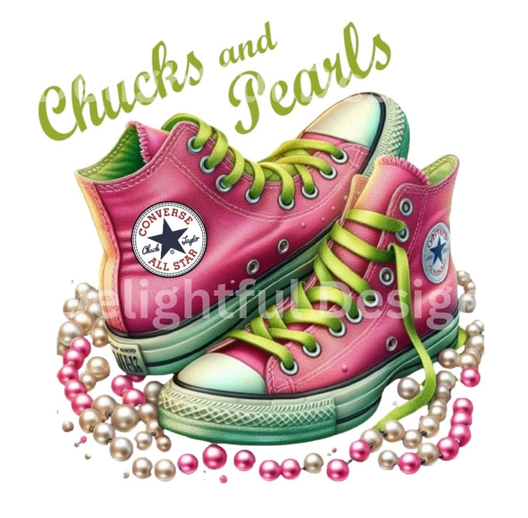 Pink Chucks and Pearls Sublimation PNG File Tumblers Backgrounds Vote ...
