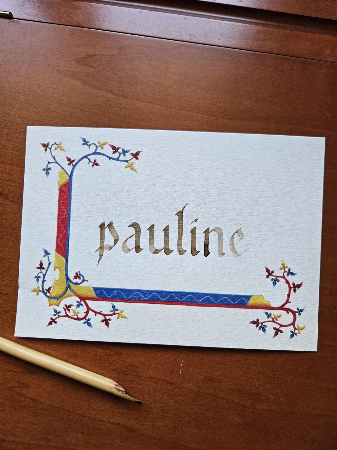 Custom Medieval Calligraphy Name Art: Illuminated Manuscript Gift - Etsy