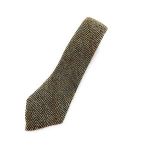 Men's Harris Tweed Tie Green Herringbone - Etsy UK