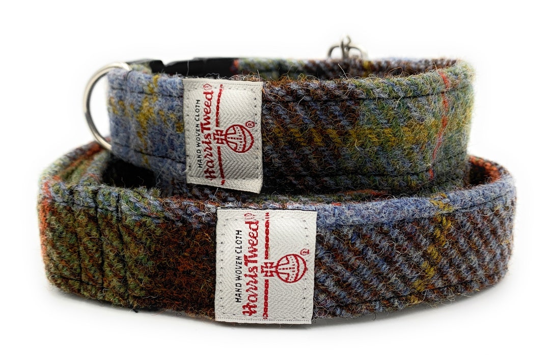 Harris Tweed Handmade Dog Collar and Lead Set Macleod Tartan - Etsy