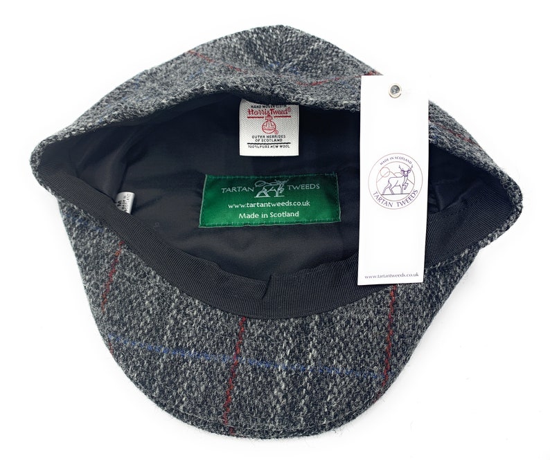 Authentic Men's Harris Tweed Flat Cap Grey Check Made in Scotland - Etsy