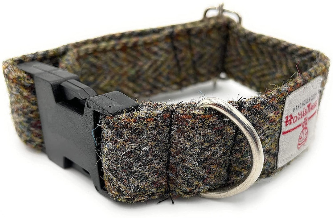 Harris Tweed Brown Herringbone Handmade Dog Collar - Etsy