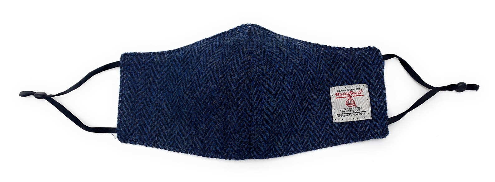 Harris Tweed Navy Herringbone Face Mask Face Covering Unisex | Etsy