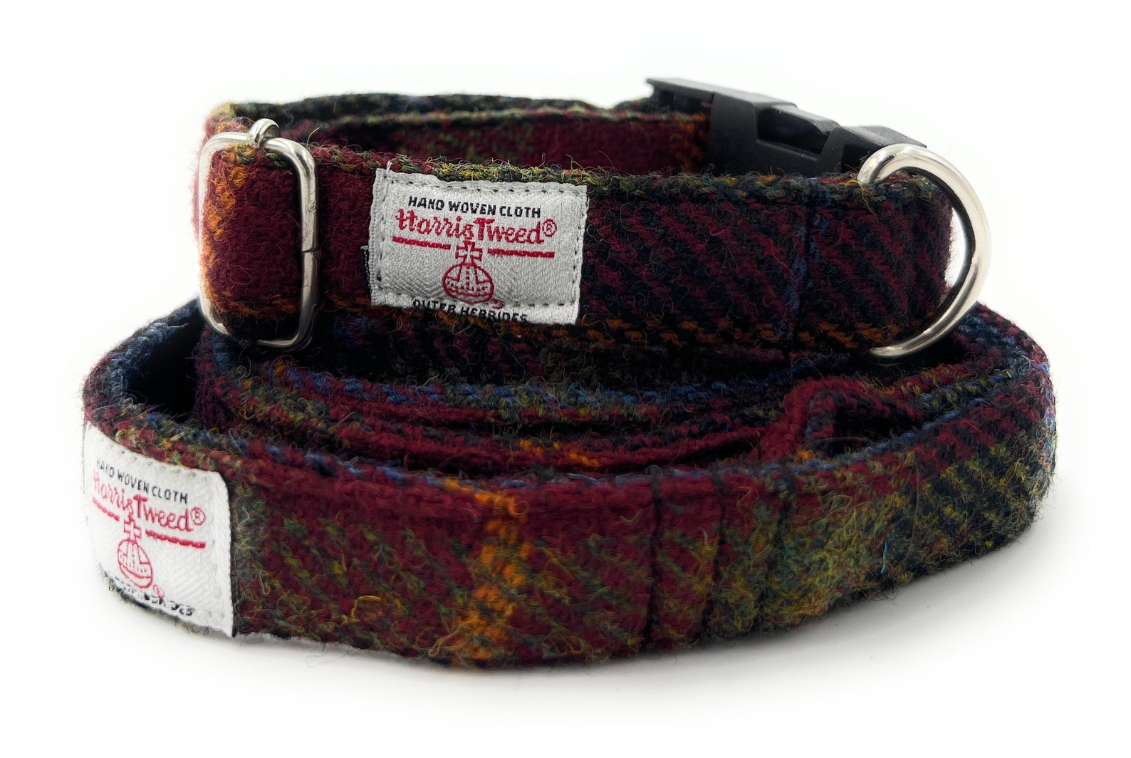 Rust Check Harris Tweed Handmade Dog Collar and Lead Set - Etsy