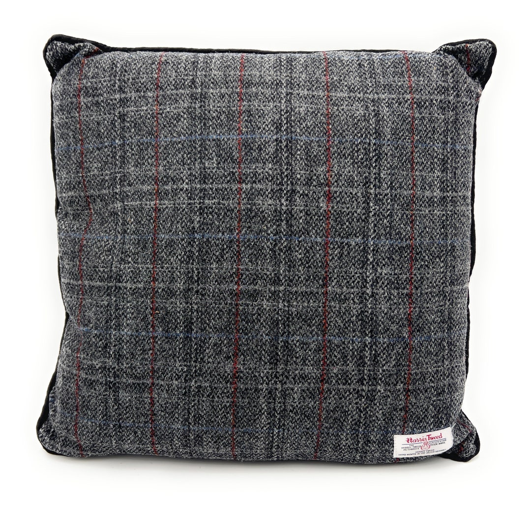 Harris Tweed Grey Check Square Cushion 38cm X 38cm - Etsy