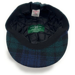 Women's Harris Tweed Black Watch Tartan Baker Boy Cap One Size 56 Cm ...