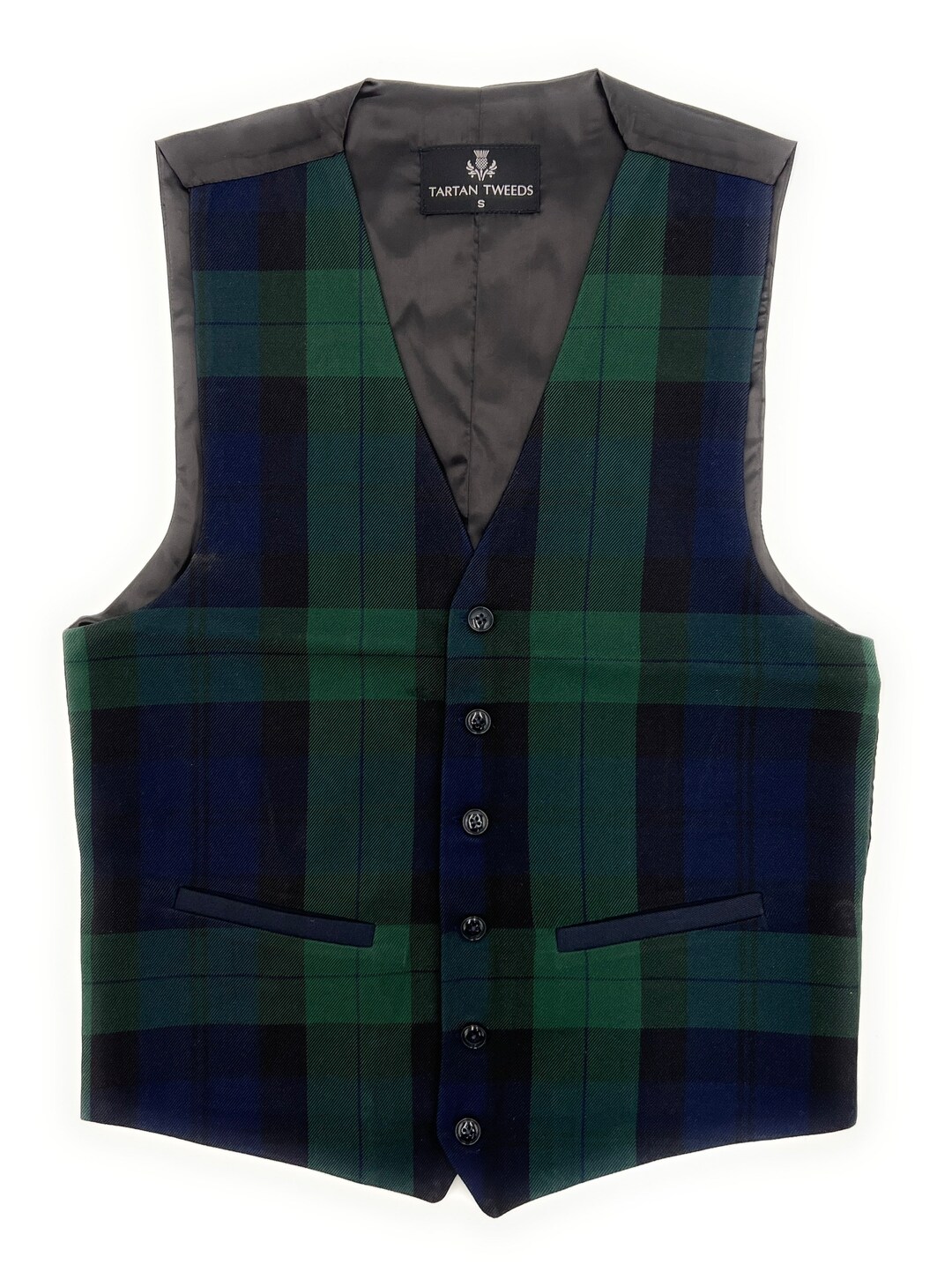 Men's Black Watch Tartan Waistcoat XS 34”-36” Chest - Etsy
