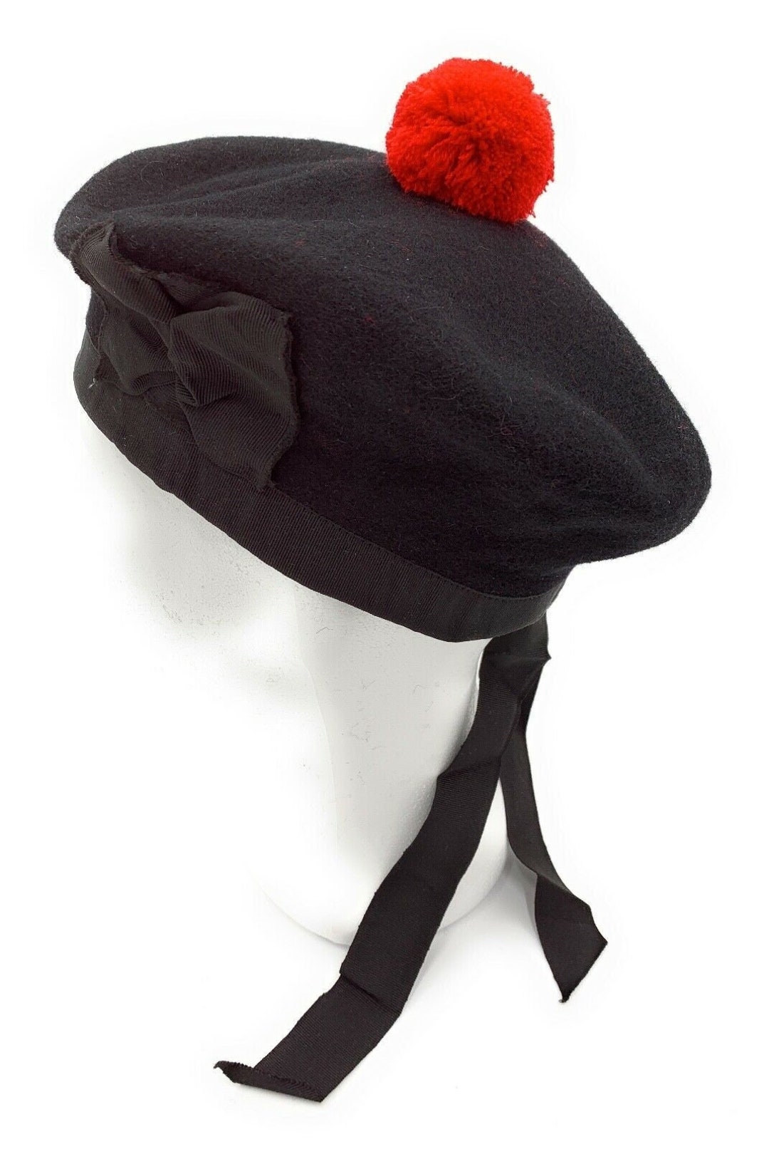 Plain Black Pure Wool Balmoral Pipe Band Hat 50 - 64 Unisex - Etsy