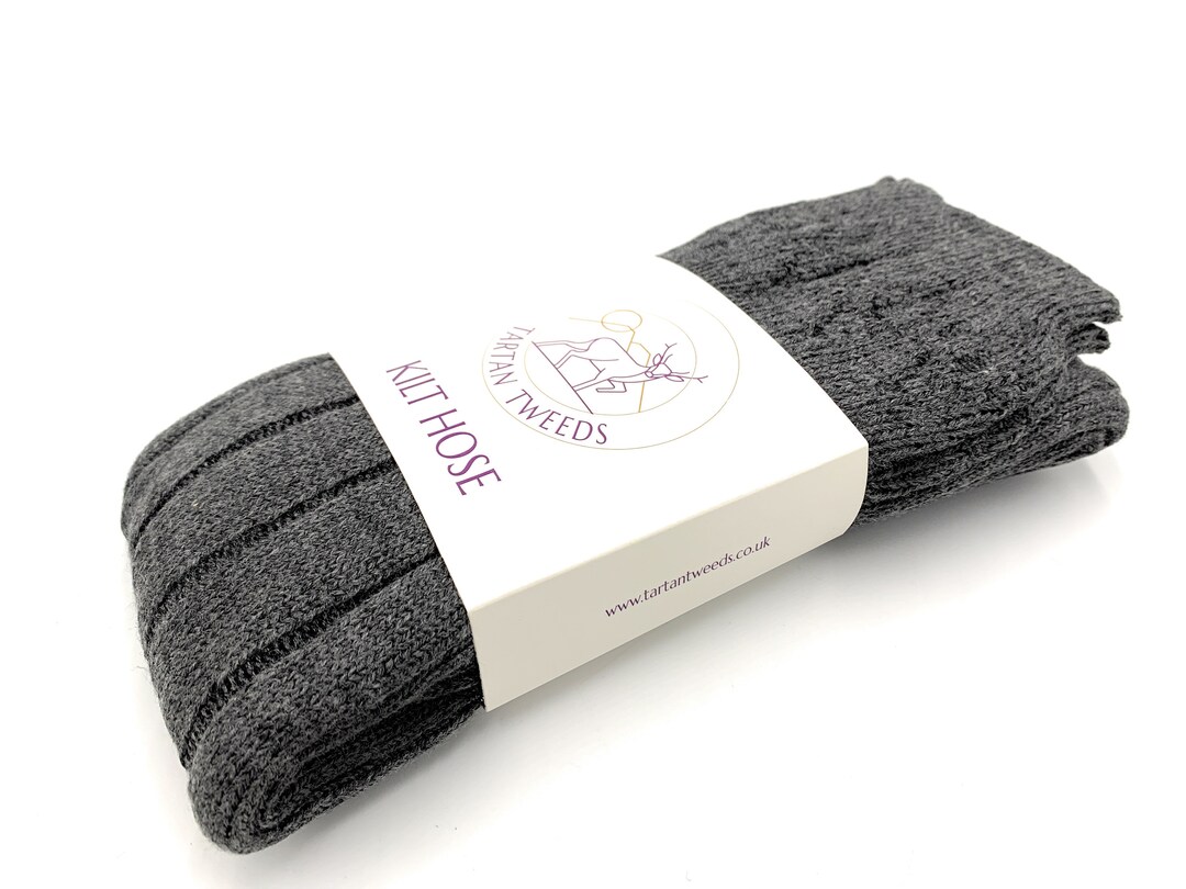 Mens Scottish Acrylic Wool Kilt Hose Socks Charcoal Grey - Etsy