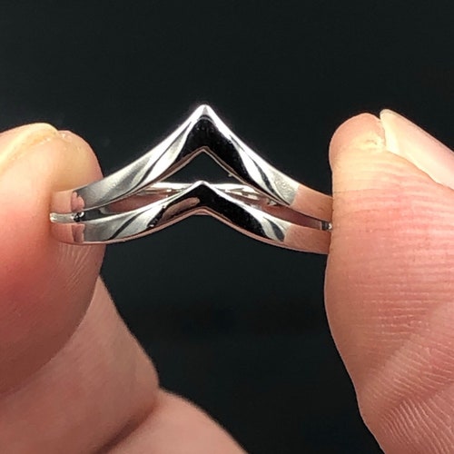 Chevron Ring V Ring 925 Sterling Silver Hammered - Etsy