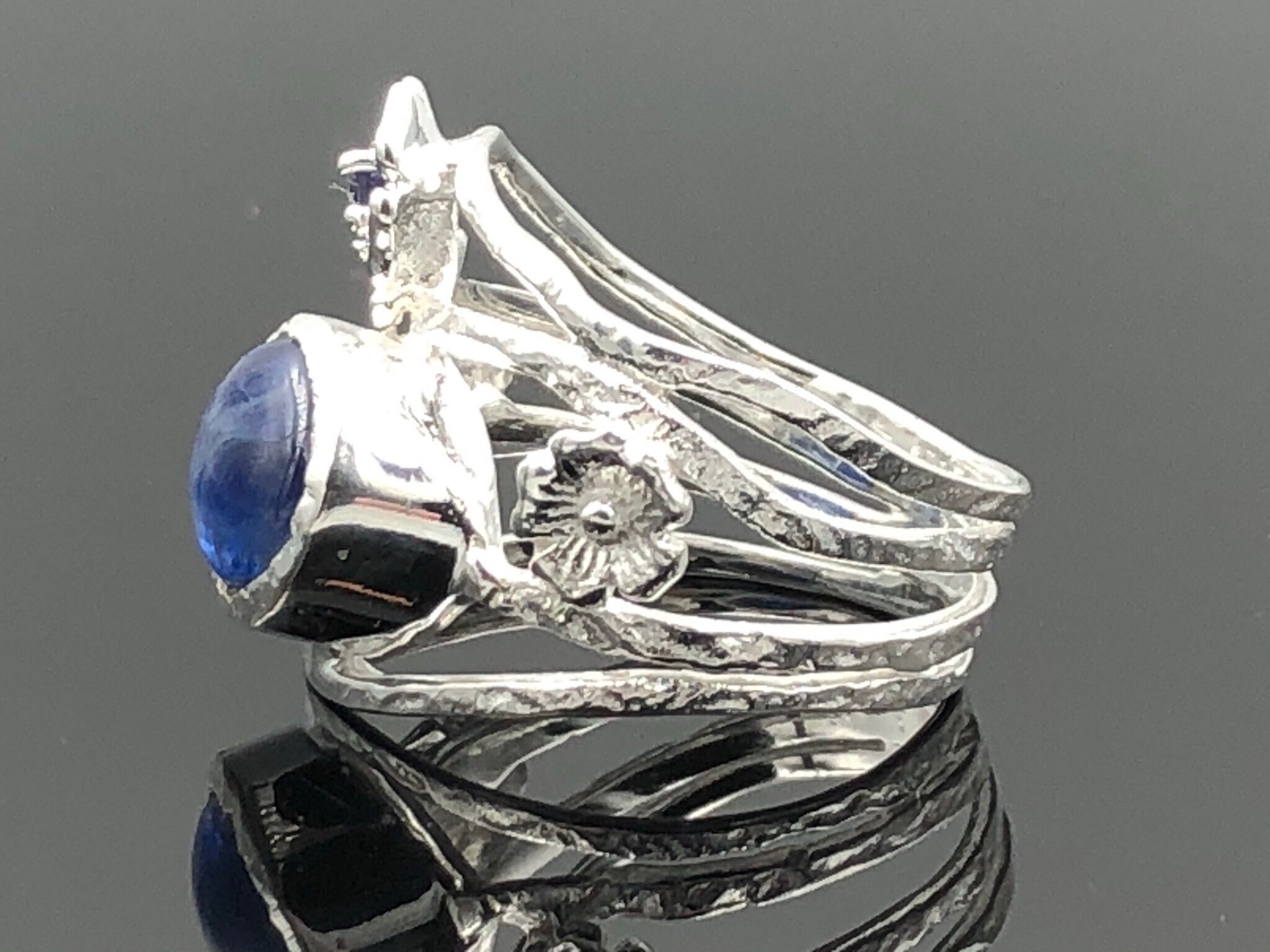 Heavenly Angel Remembrance Ring - Kyanite and Iolite Designer Flower ...