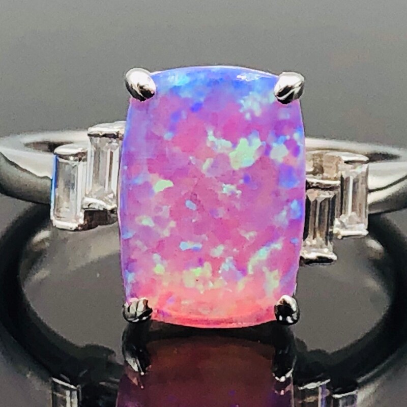 Pink Fire Opal Ring - Etsy