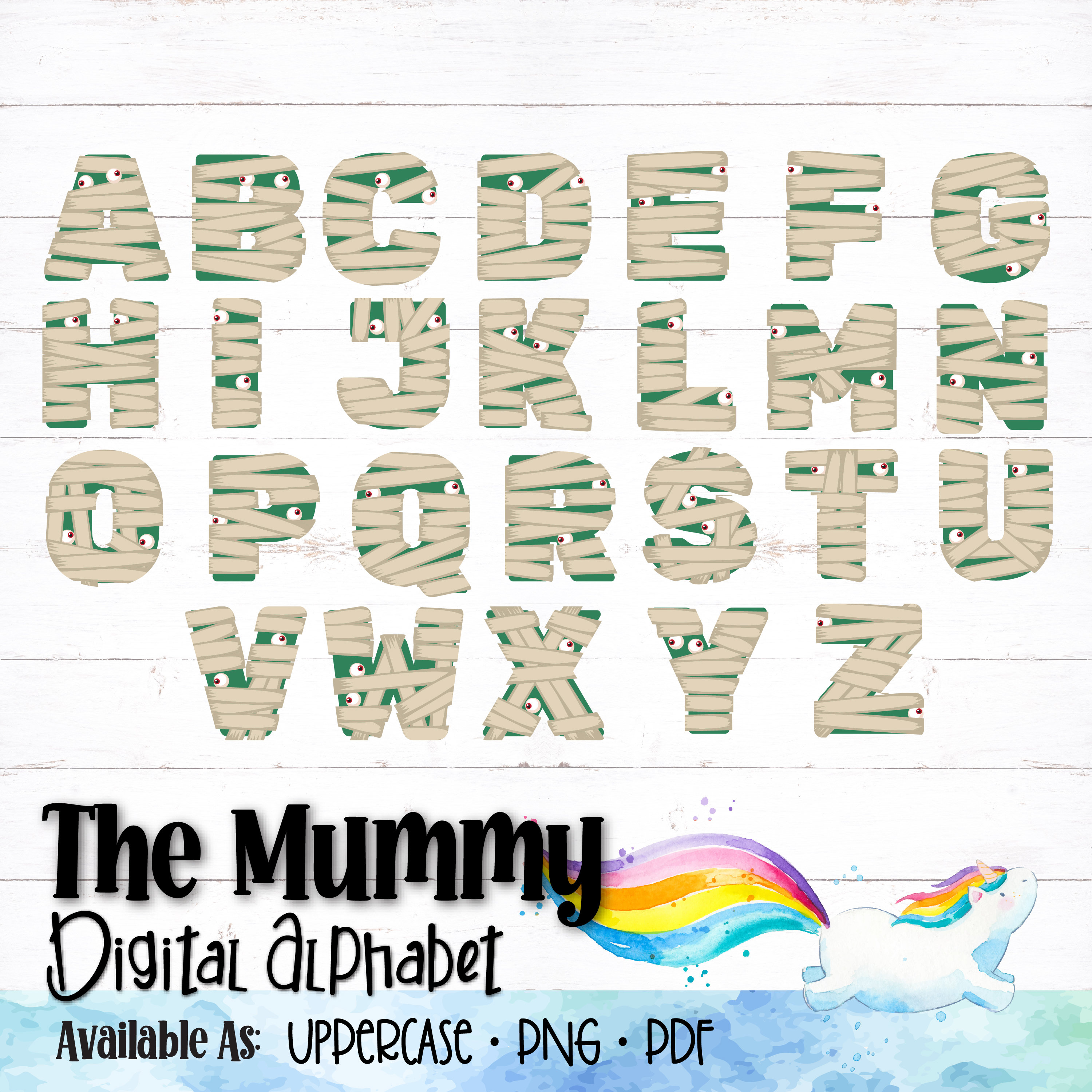 Halloween Mummy Bubble Letters