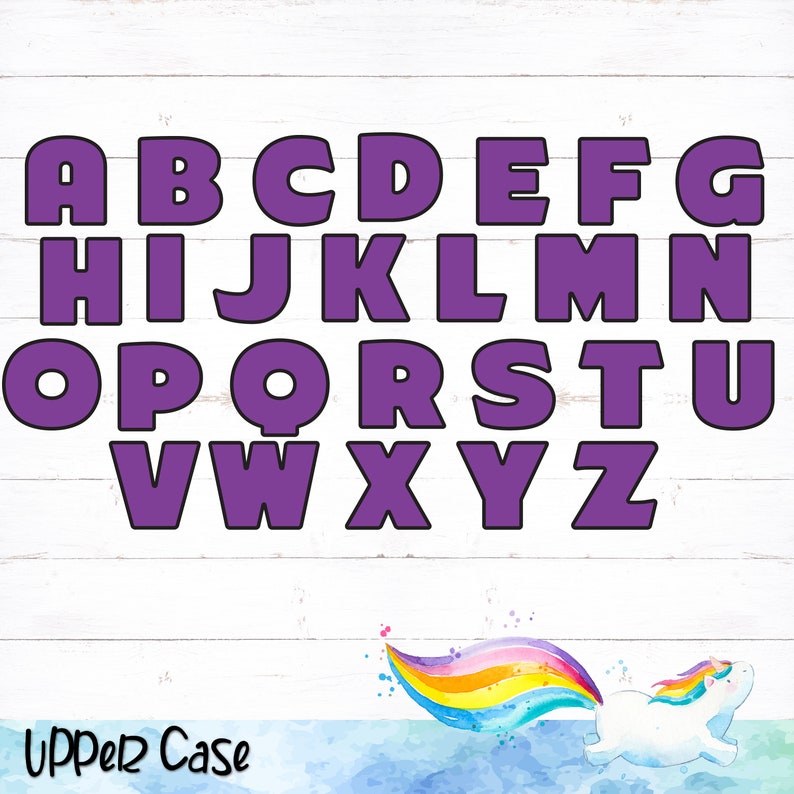 Purple Printable Digital Alphabet Letters Chunky Letters - Etsy