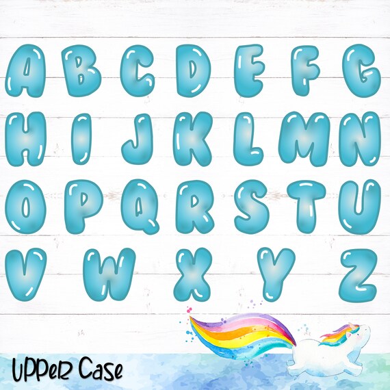 Water Bubble Letters A Z