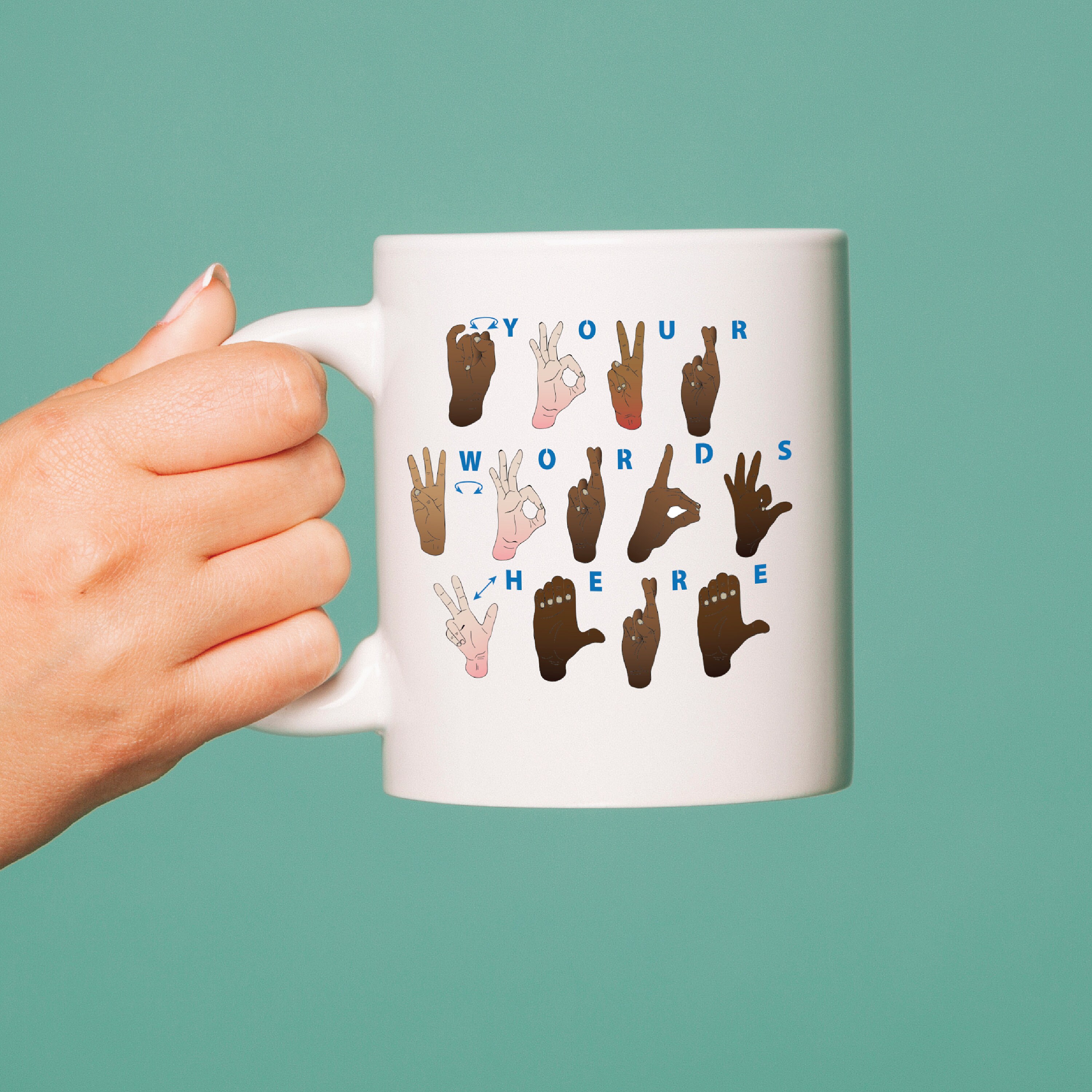 Sign Language Printable Digital Alphabet Letters, Diverse Letters ...