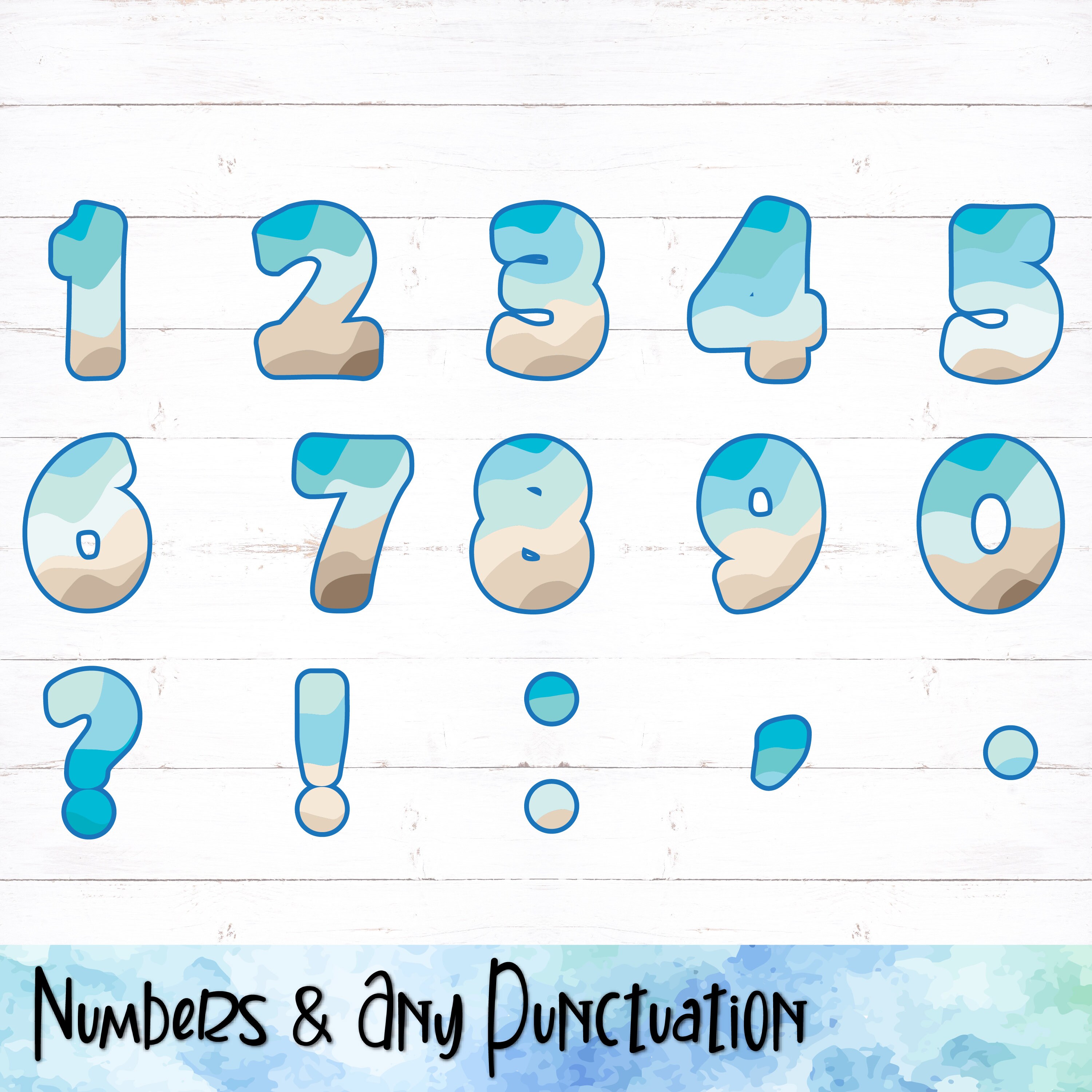 Just Beachy Striped Printable Digital Alphabet Letters, Beach Letters ...