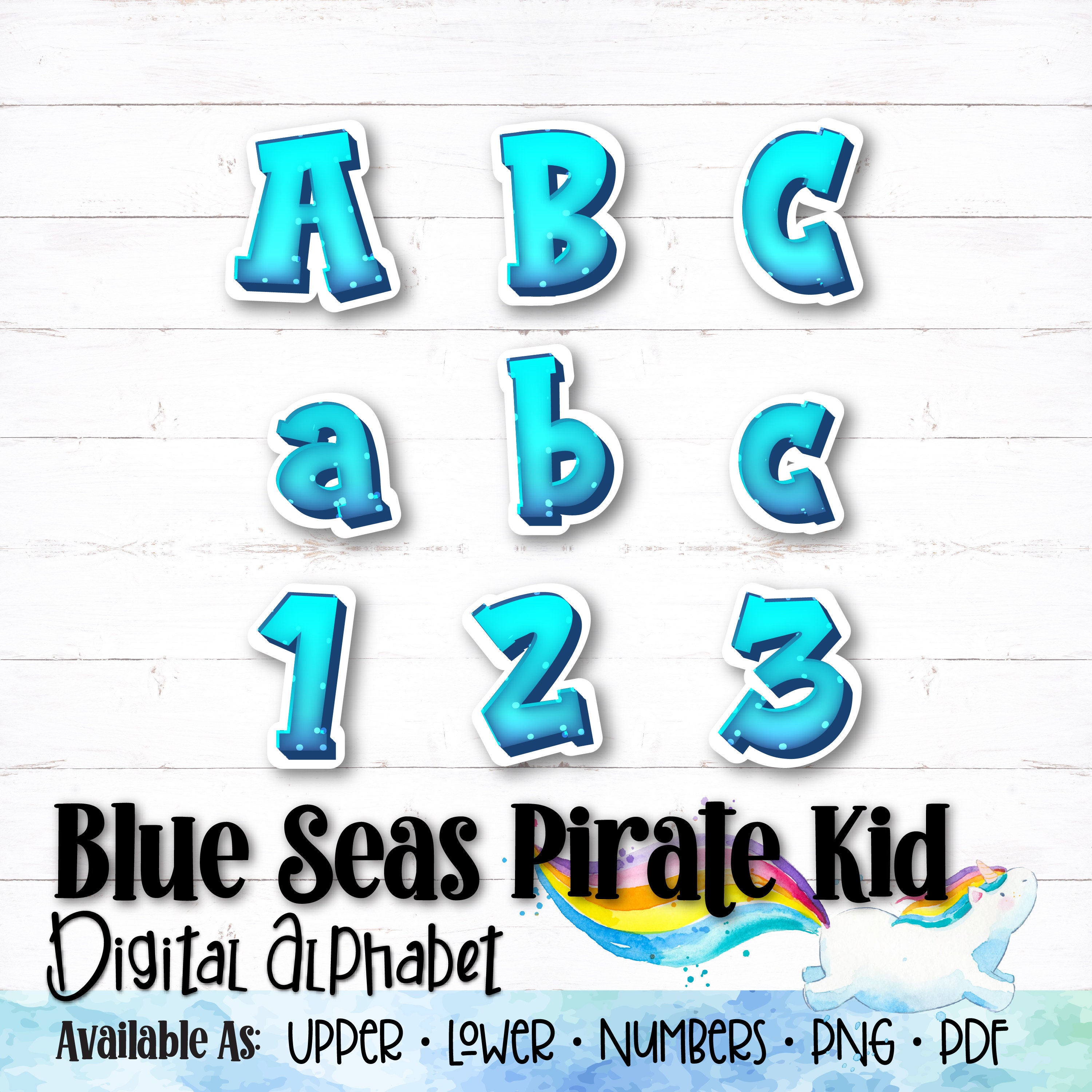 Blue Sky Printable Digital Alphabet Letters Chunky Blue - Etsy