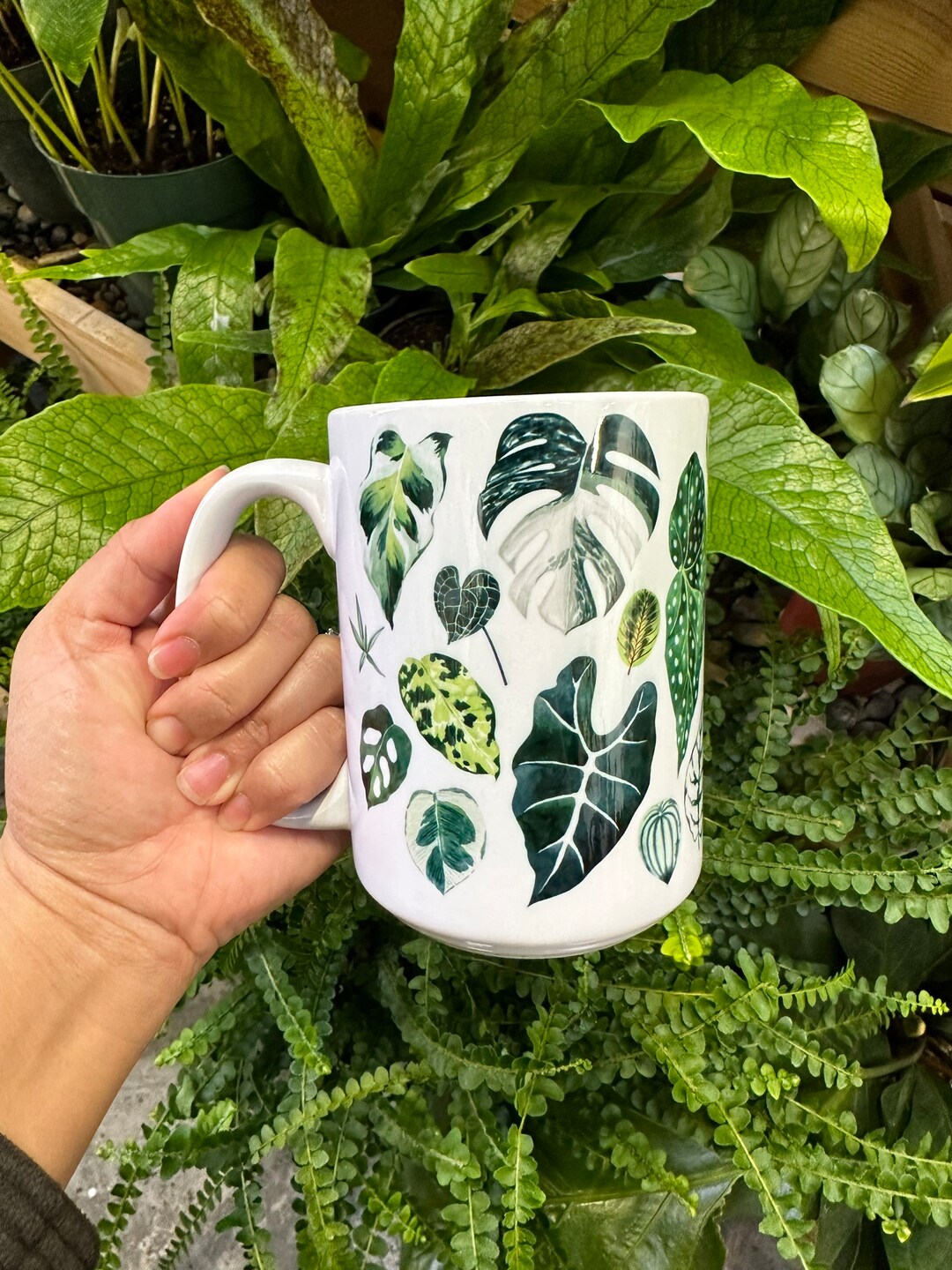 Houseplant Coffee Mug, 15oz Large Mug, Plant Lady Gift, Plant Lover ...