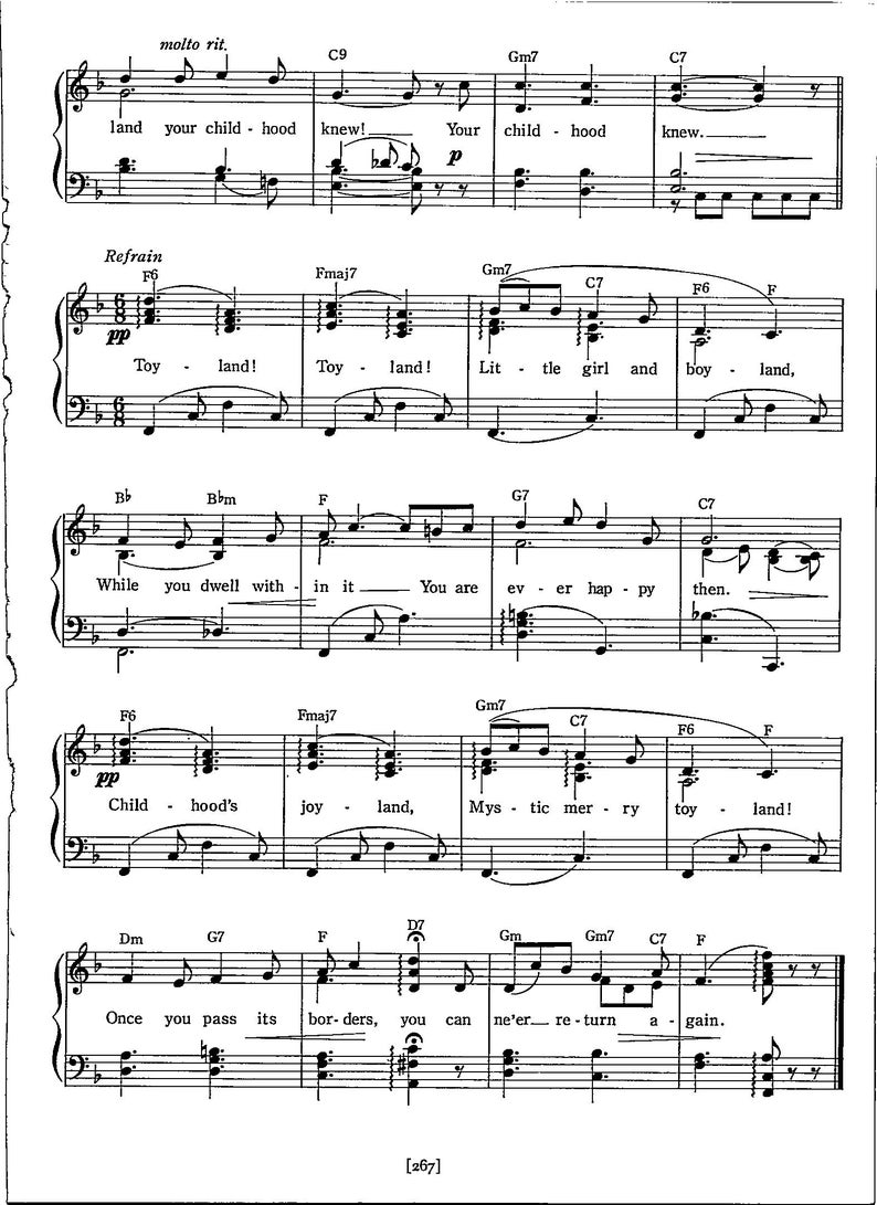 Toyland Sheet Music - Digital Christman Tune - Key of F - Etsy