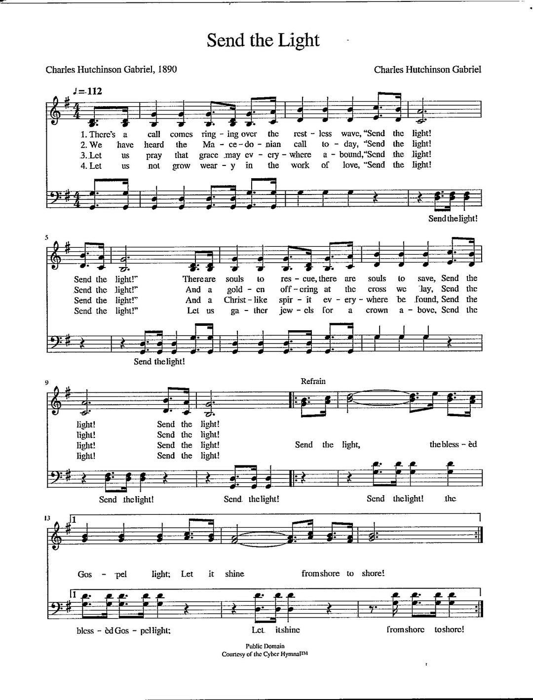Send the Light - Digital Printable Hymn Tune for Piano and Voices - Etsy