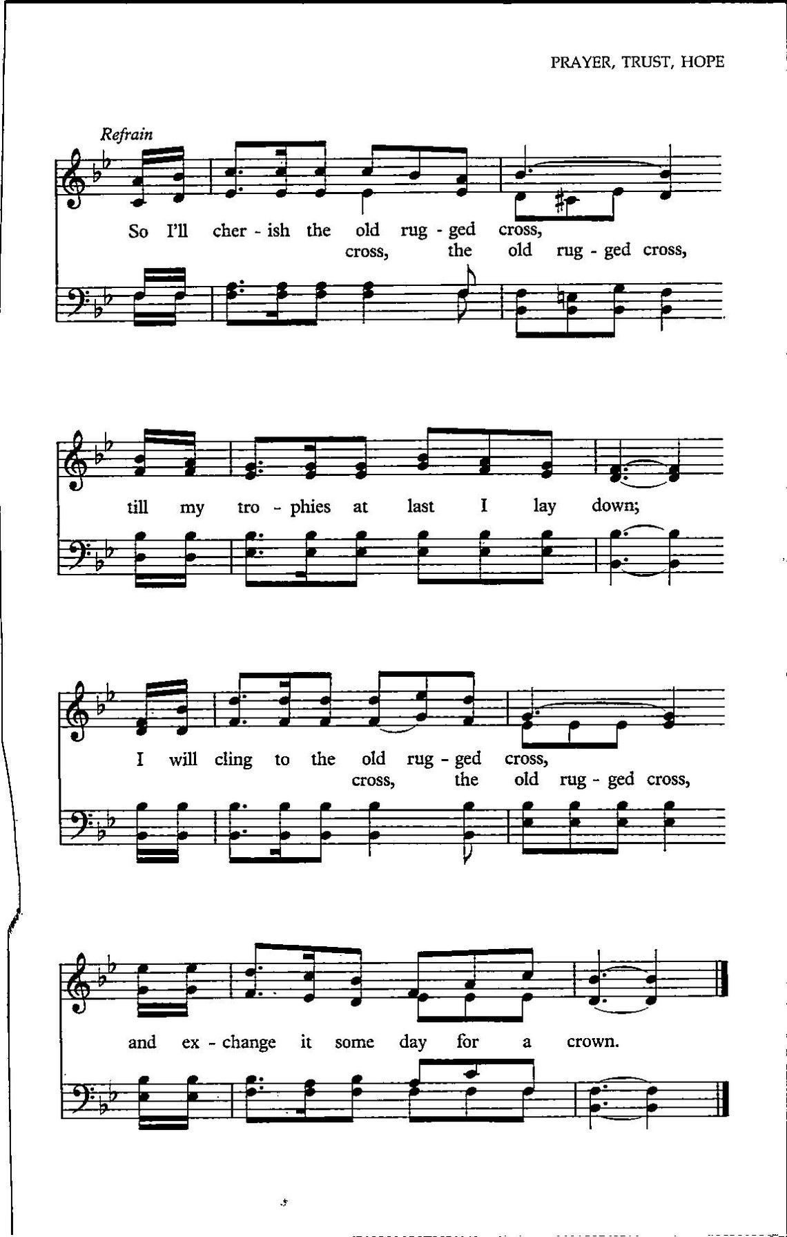 The Old Rugged Cross Sheet Music - Digital Download Hymn Tune Key of B ...