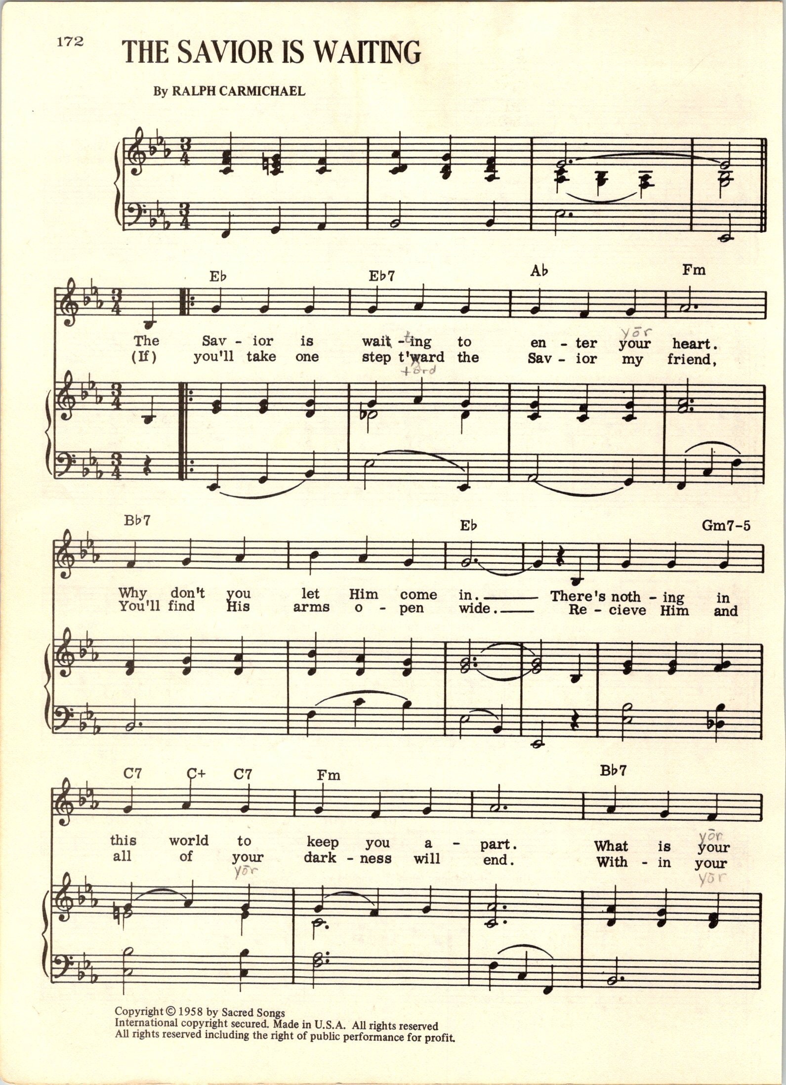 The Savior is Waiting Hymn - Digital Sheet Music for Piano Vocal Guitar ...