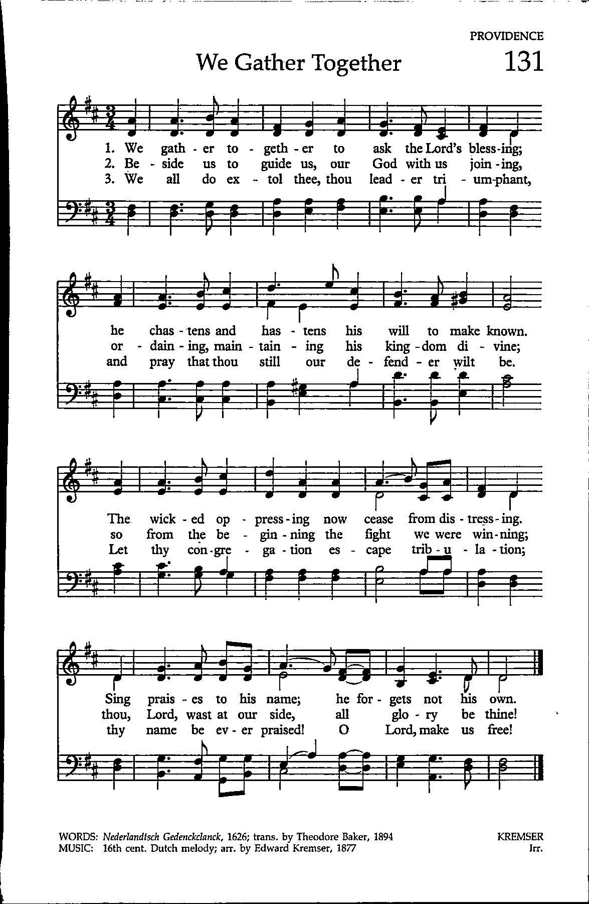 We Gather Together - Digital Hymn Tune for Thanksgiving Key of D - Etsy