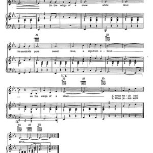Wings of a Dove - Digital Download Piano and Voice Sheet Music - Key of ...