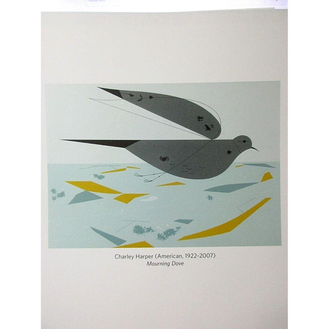 Charley Harper- MOURNING DOVE Calendar Page Art Print 5.5"x 8.25" - Etsy