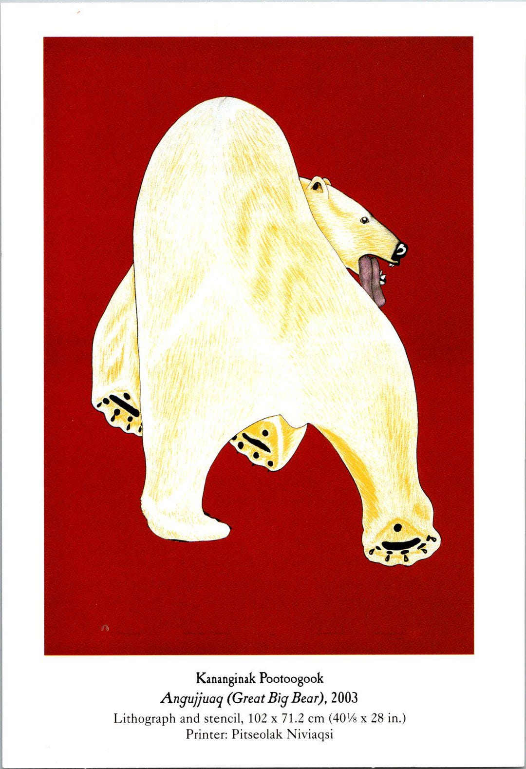 Printable Dorset Art - Angujjuaq (great Big Bear) by Kananginak ...