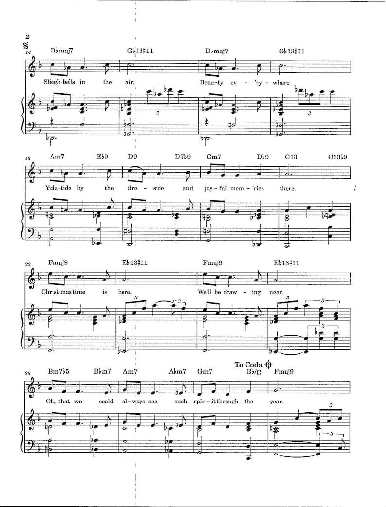 Christmas Time is Here - Digital Piano With Lyrics Arrangement in Key ...