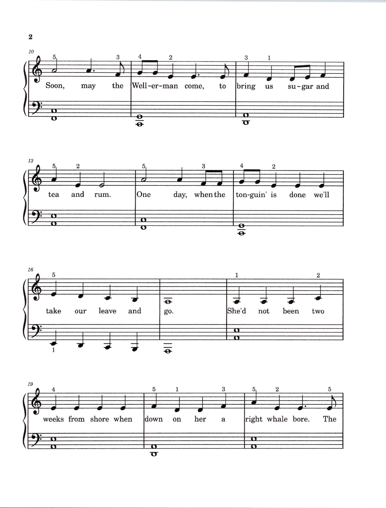 Wellerman (sea Shanty) - Digital Easy Piano and Vocal Arrangement Key ...