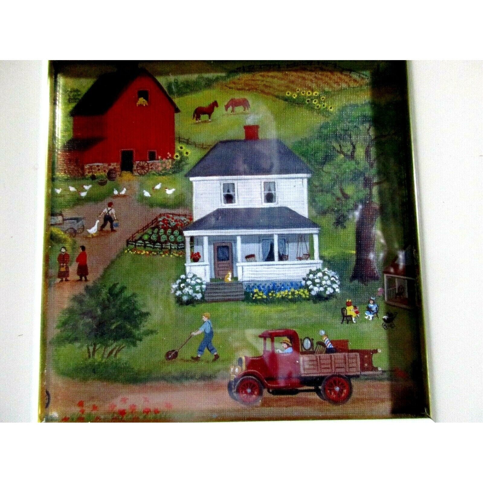 Mary Singleton Folk Art DELIVERY DAY Calendar Framed Print 4 X 4 - Etsy