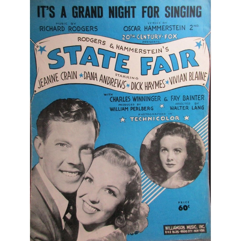 1945 STATE FAIR Sheet Music Piano Vocal Guitar Rodgers & Hammerstein ...