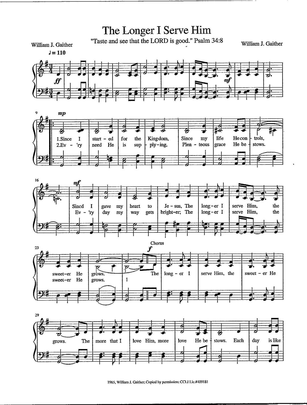 The Longer I Serve Him - Digital Gaither Hymn Tone With Lyrics - Key of ...
