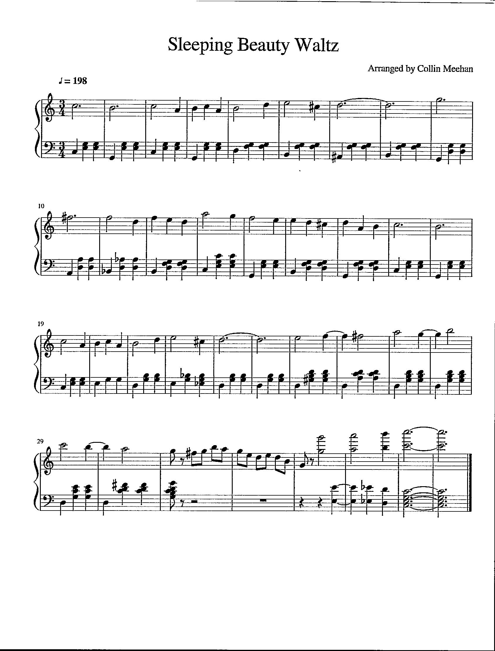 Sleeping Beauty Waltz - Digital Piano Solo - Key of C - Etsy