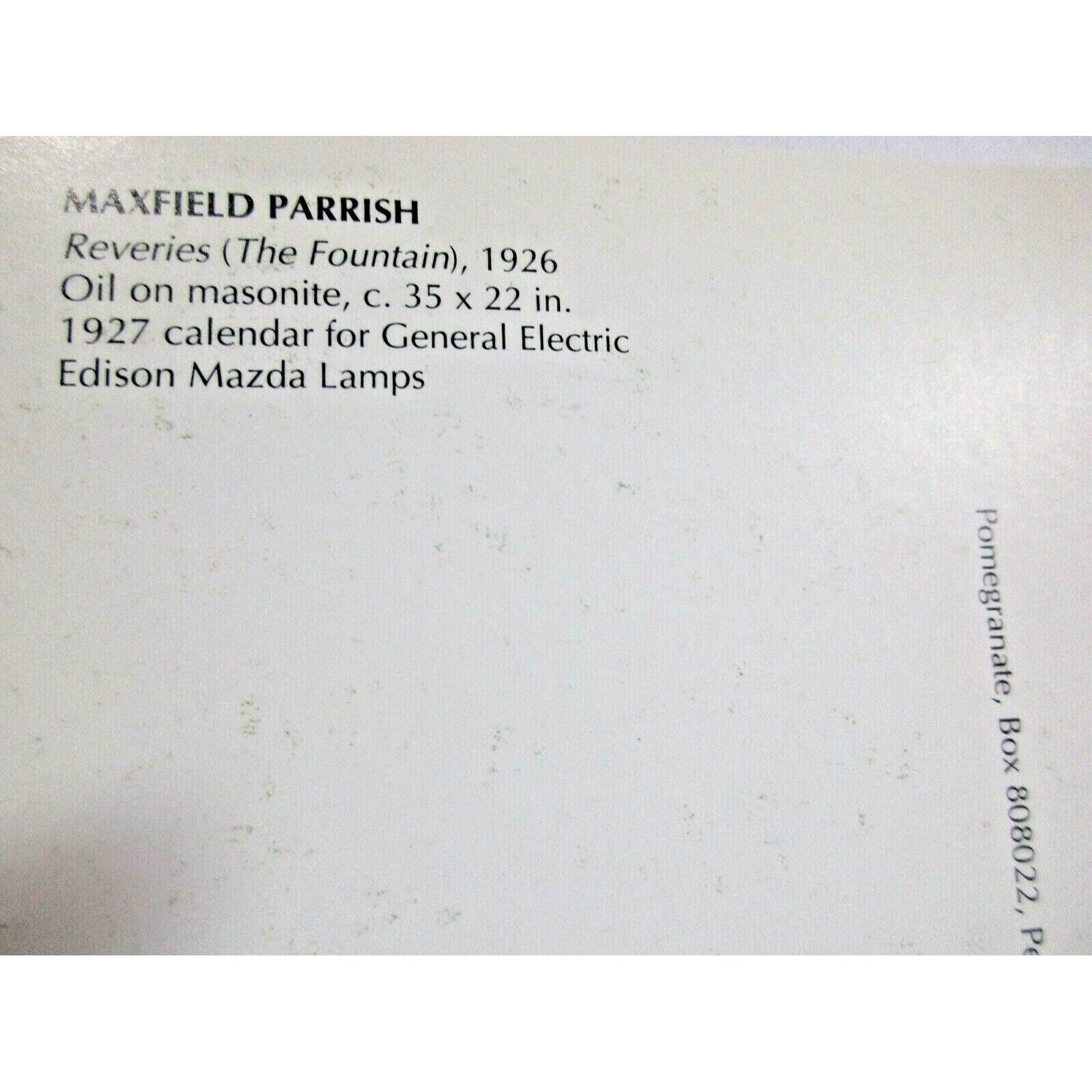 Postcard Maxfield Parrish Art Black Matted Reveries the Fountain 1926 ...