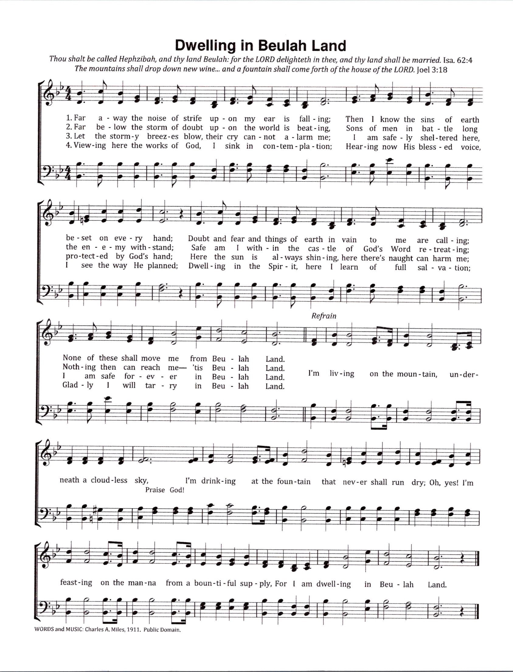 Dwelling in Beulah Land - Digital Hymn Tune Piano and Lyrics - Key of B ... Dwelling in Beulah Land - Digital Hymn Tune Piano and Lyrics - Key of B ...