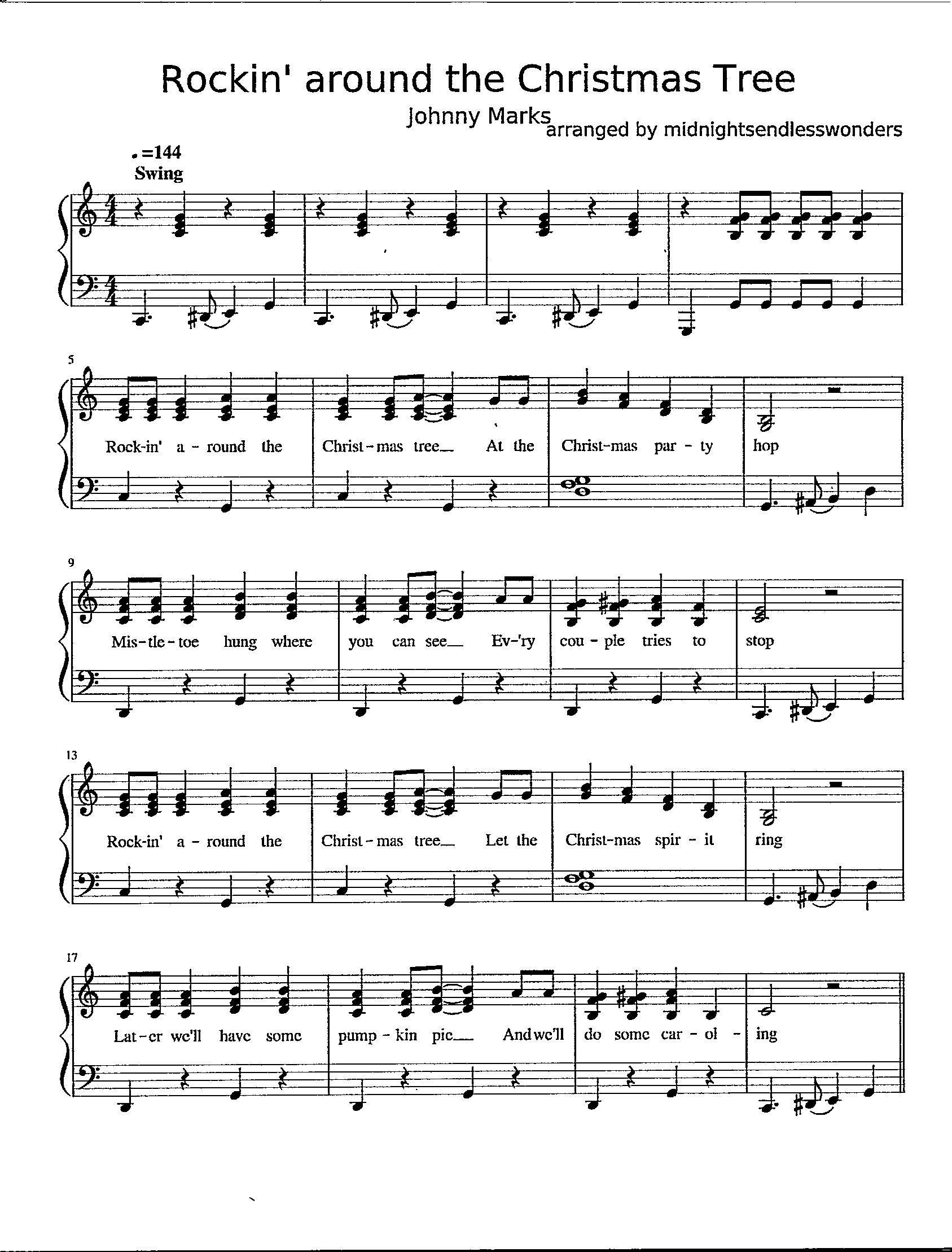 Rockin' Around the Christmas Tree - Digital Christmas Song for Piano ...