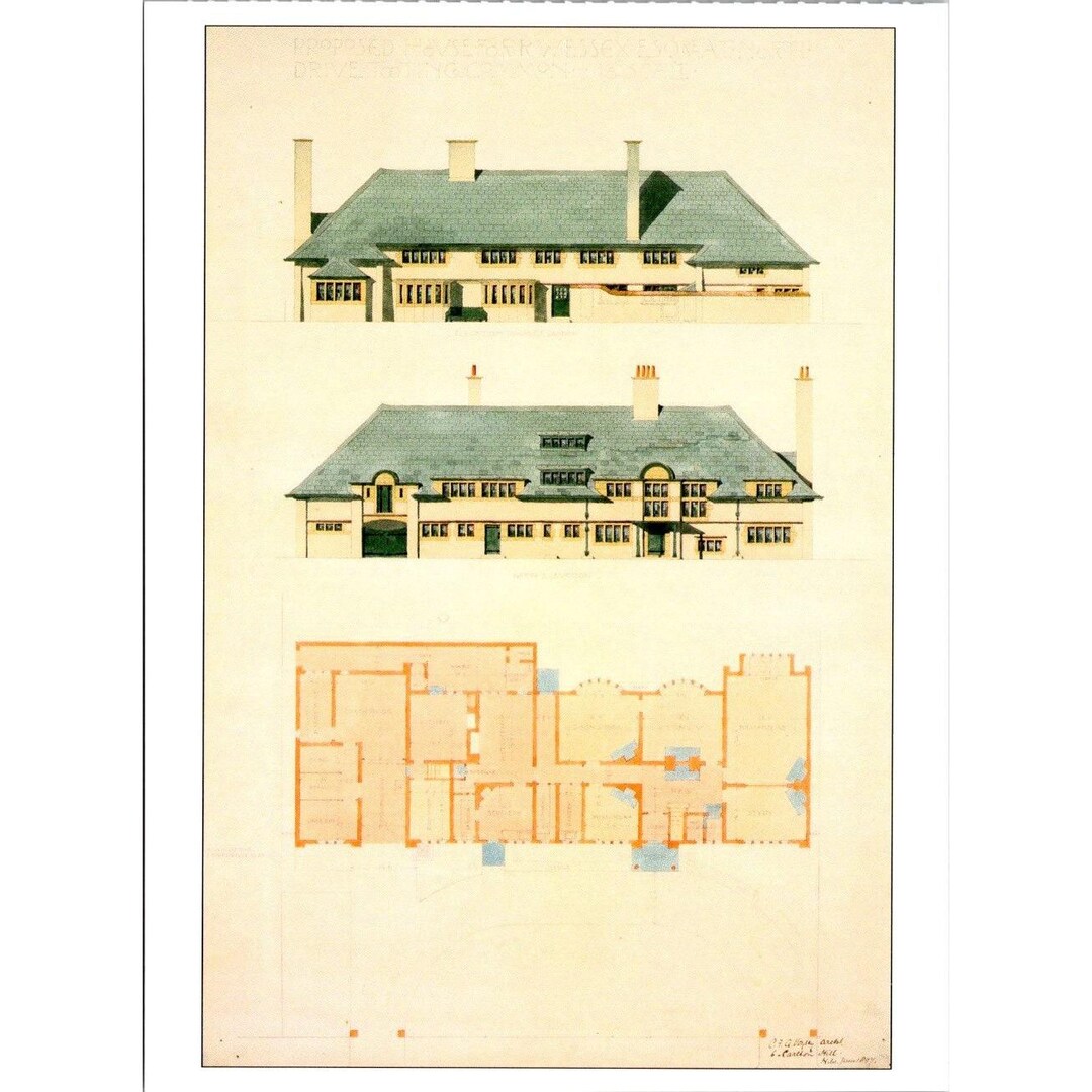 Postcard - C.F.A. Voysey -design for Dixcot, Streatham, London for R. W ...