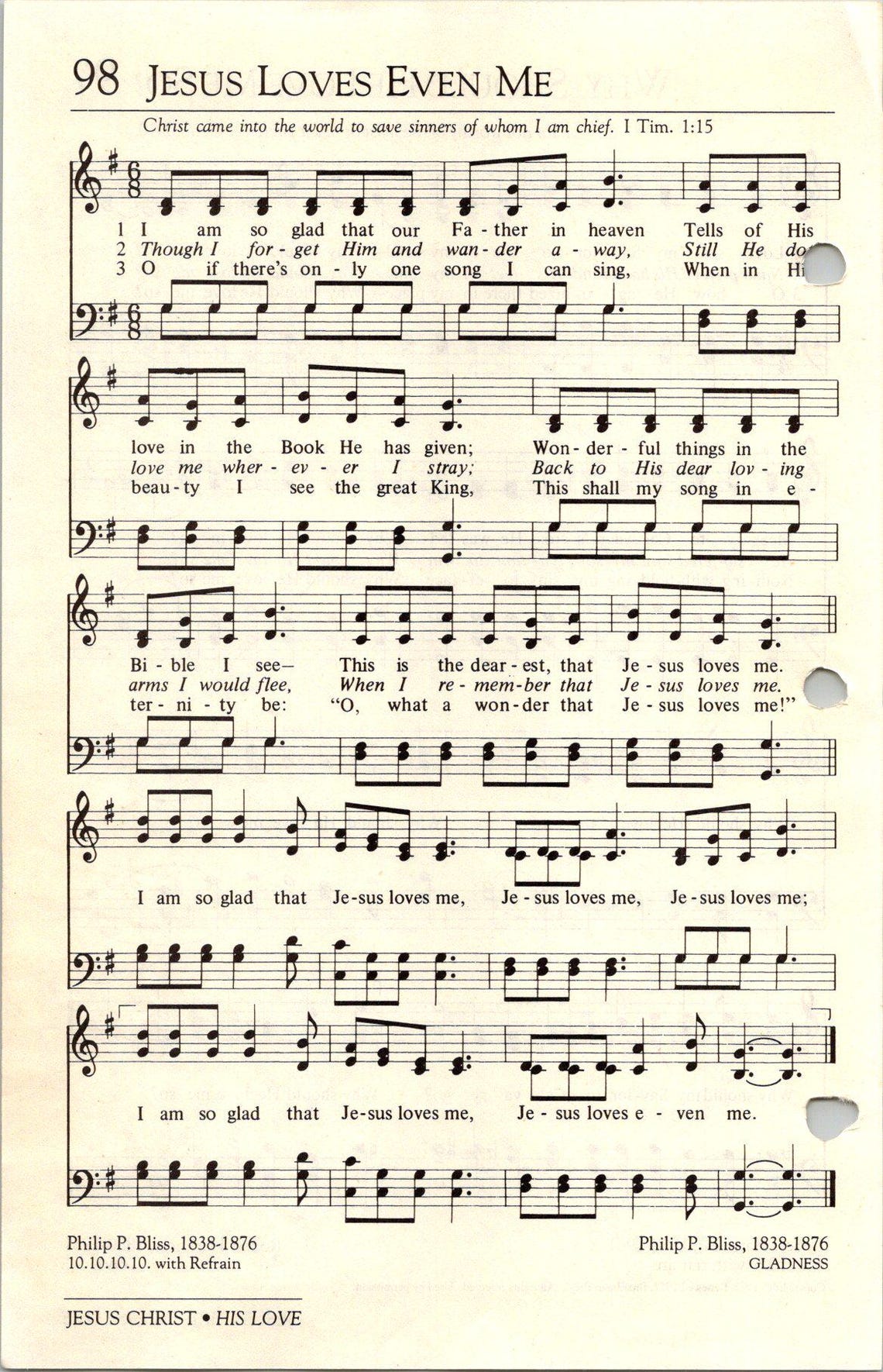 Printable Sheet Music - Jesus Loves Even Me - Key of G - Etsy