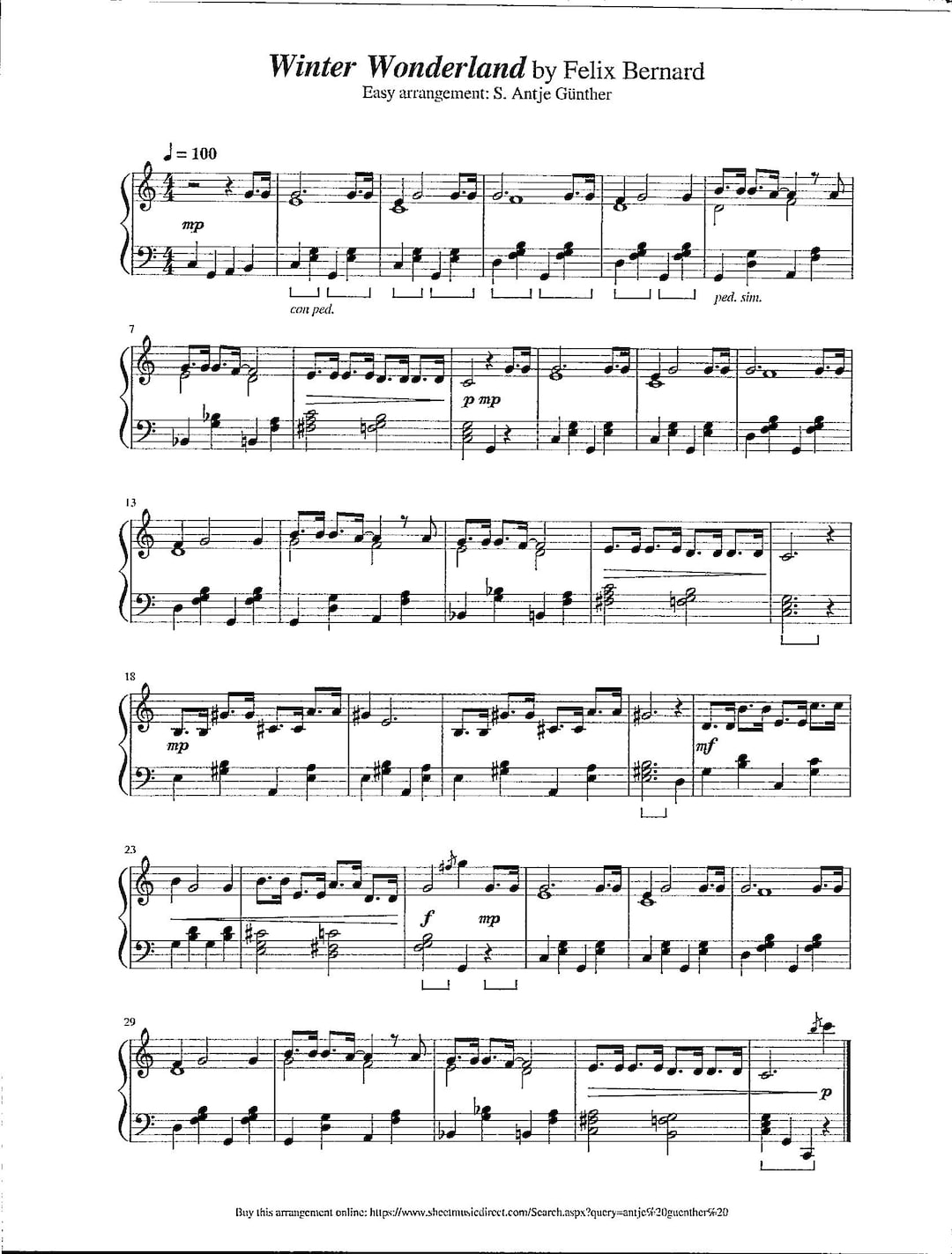 Winter Wonderland Aka Sleigh Bells Ring - Digital Winter Piano Solo ...