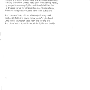 The Spider and the Fly - Digital Poem by Mary Howitt (1829) - Etsy