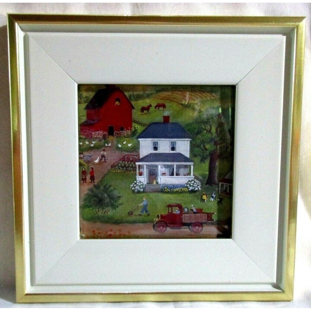 Mary Singleton Folk Art DELIVERY DAY Calendar Framed Print 4" X 4" - Etsy