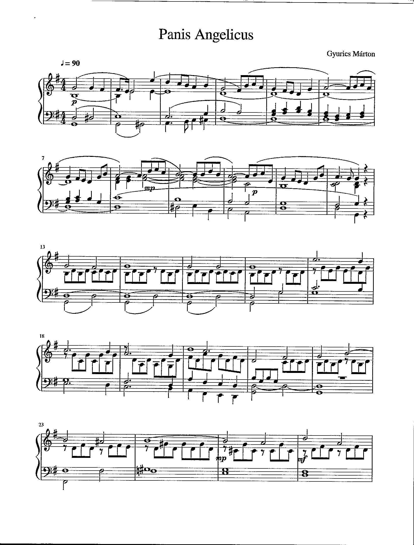 Panis Angelicus - Digital Download Piano Solo - Key of G - Intermediate ...