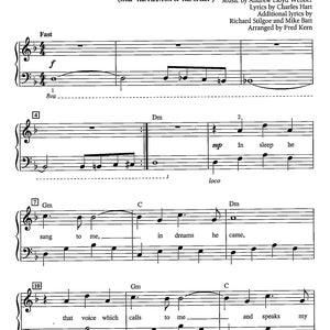 Phantom of the Opera Sheet Music - Digital Movie Broadway Tune - Very ...
