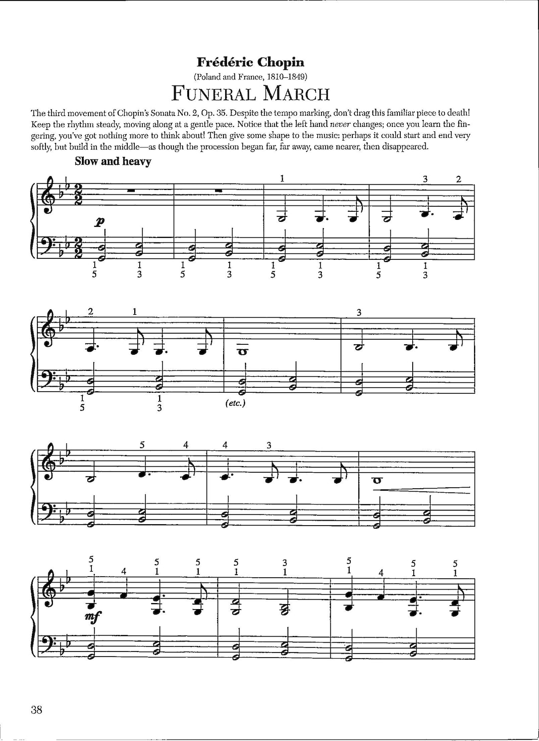 Funeral March by Frederic Chopin Digital Piano Sheet Music Early ...