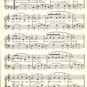 Rudolph the Red-nosed Reindeer - Easy Printable Christmas Sheet Music ...